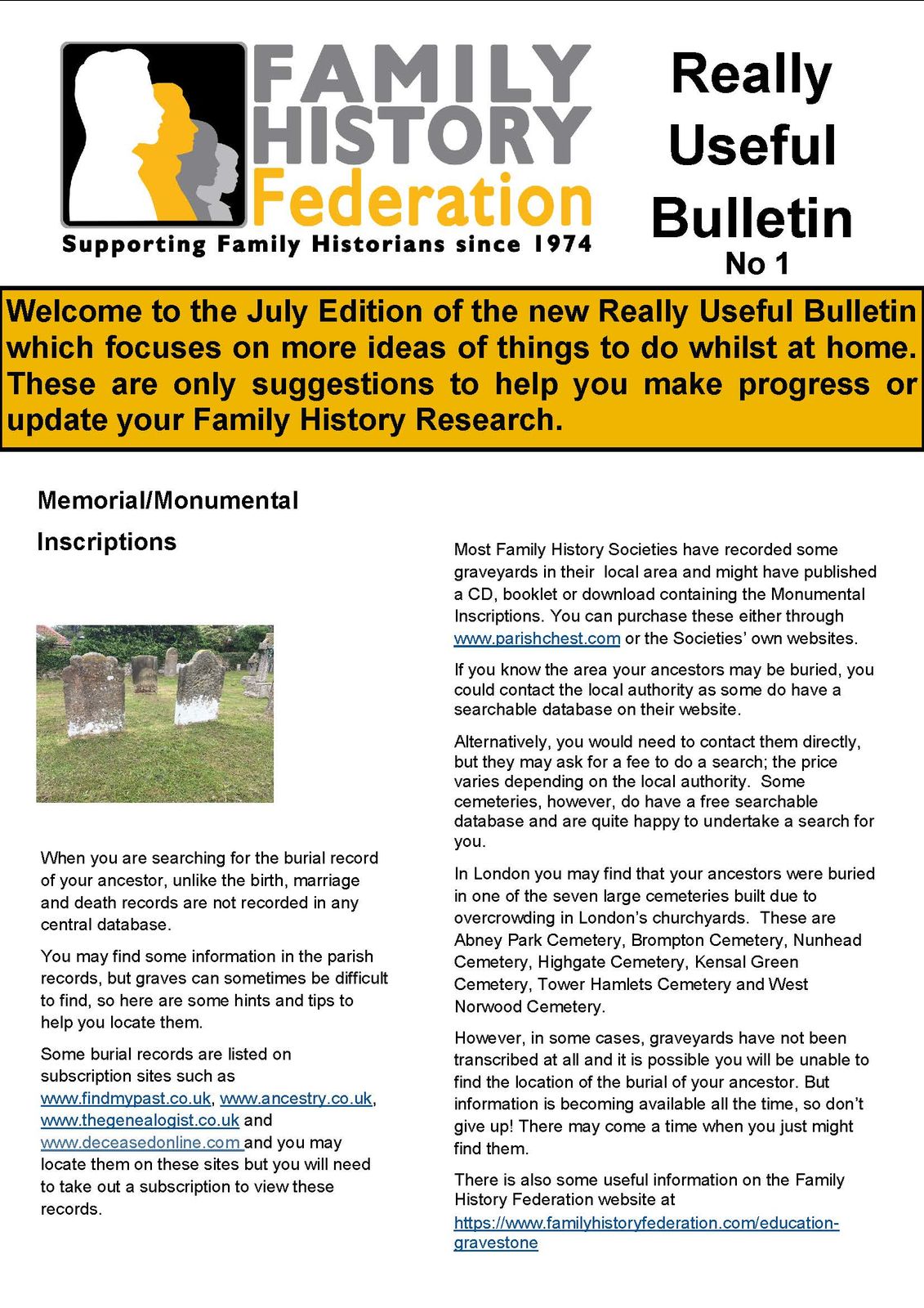 Really Useful Bulletins | Explore Your Genealogy